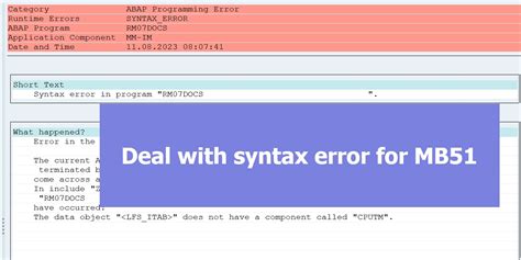 deal with syntax error for mb51 sap blogs
