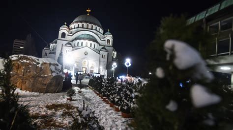 Liturgija i doček Srpske Nove godine ispred Hrama Svetog Save FOTO