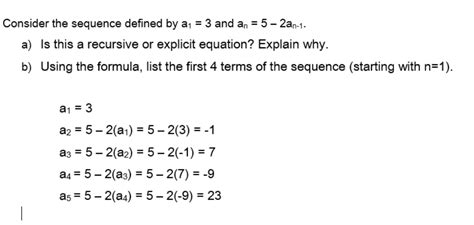solved consider the sequence defined by a1 3 ad a 5 2an 1 a