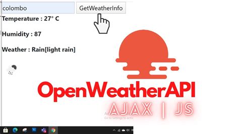 how to make a weather app using javascript openweathermap api javascript ajax youtube