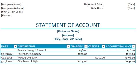 Statement Of Account Templates Excel SEONegativo