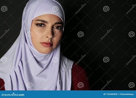 Portrait Of Muslim Woman In Hijab Stock Image Image Of Dark Lady 132466905