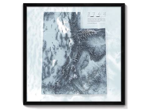 Amazon Geojango Maps Utah Elevation Shaded Relief Map X