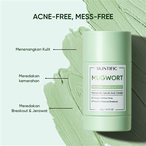Skintific Mugwort Anti Pores Acne Clay Mask Stick G Lazada Indonesia