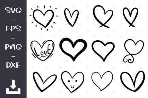 Doodle Heart Svg Sketch Heart Svg Hand Drawn Heart Svg Etsy