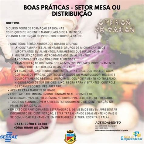 População de Giruá é convidada para Curso de Boas Práticas no setor de