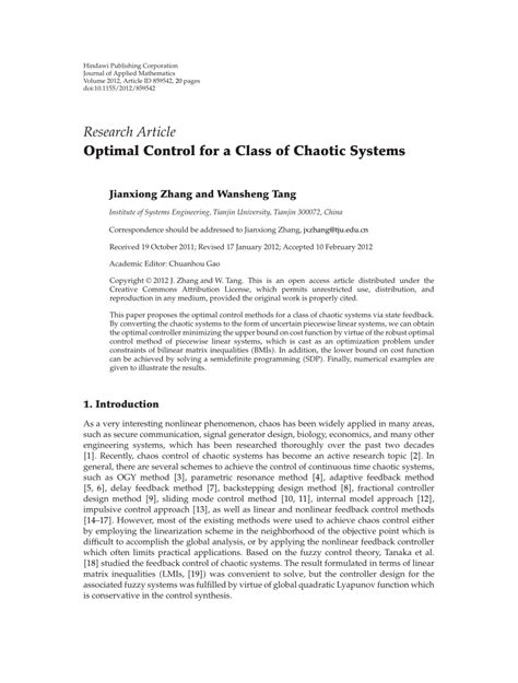 pdf optimal control for a class of chaotic systems