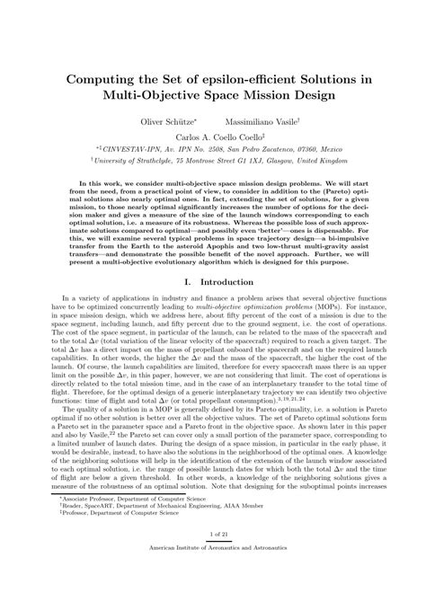pdf computing the set of epsilon efficient solutions in multiobjective space mission design