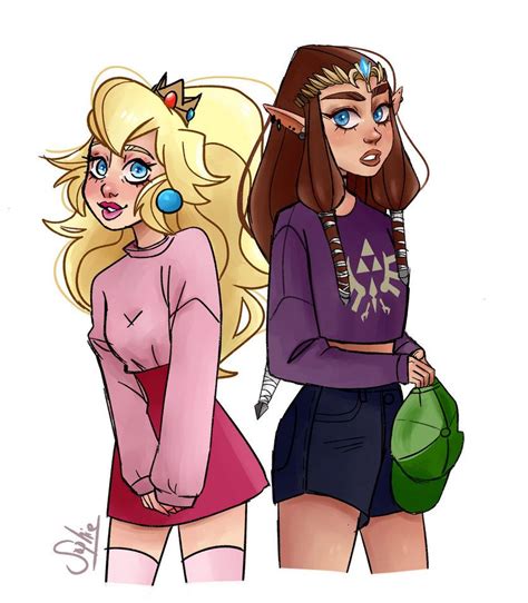 Peach and Zelda by sophiesmile on DeviantArt Personnages de jeu vidéo