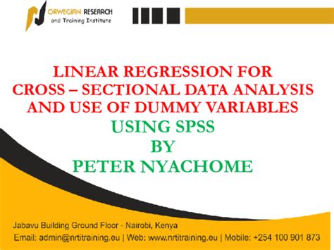 pdf linear regression for cross sectional data analysis and use of dummy variables using spss