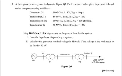 Solved A Three Phase Power System Is Shown In Figure Q Chegg