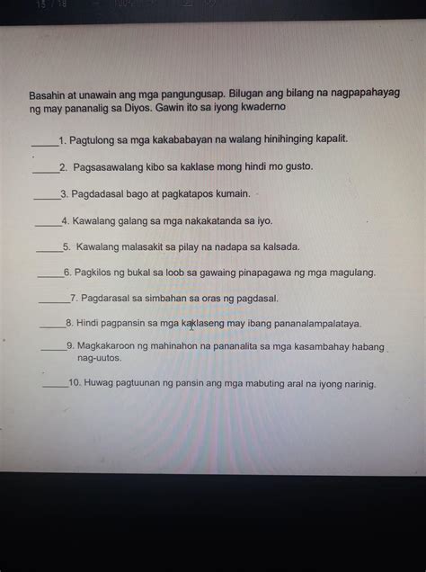 Basahin At Unawain Ang Mga Pangungusap Bilugan Ang Bilang Na