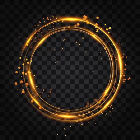 Free Vector Gold Circle Of Shiny Particles On Transparent Background