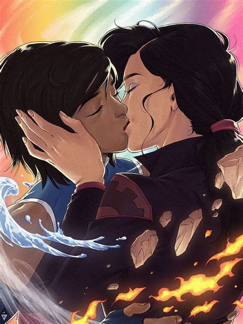 Korra X Asami Kiss