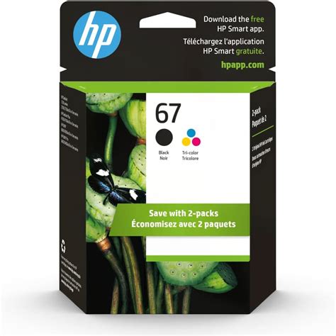 Amazon Original HP 67 Black Tri Color Ink Cartridges 2 Count