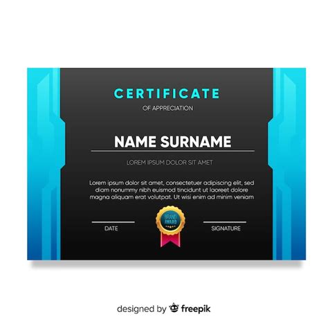Plantilla Moderna De Certificado Con Dise O Plano Vector Gratis