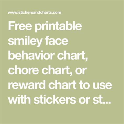 Free Printable Smiley Face Behavior Charts Printable Word Searches