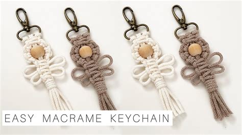 diy easy macrame keychain tutorial macrame flower keychain step by step youtube