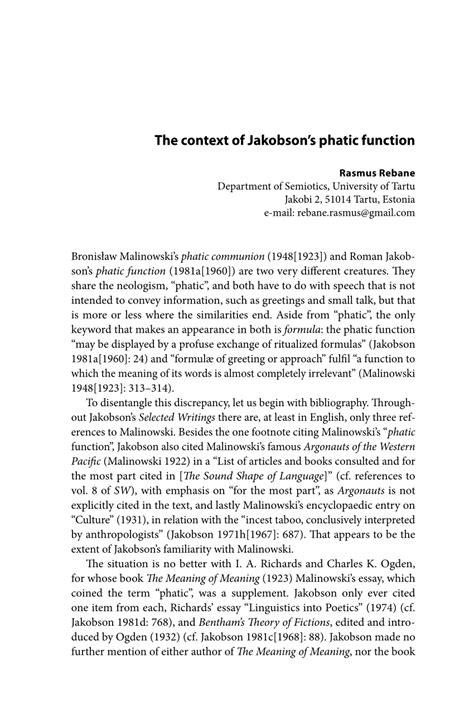 pdf the context of jakobson s phatic function
