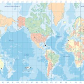 Planisferio Mercator Pol Tico Flexible O R Gido Tec Asociados