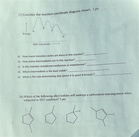 Solved 25 Consider The Reaction Coordinate Diagram Shown Chegg