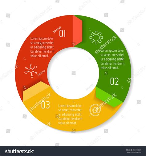 Round Infographic Diagram Folded Arrows Circular Vector De Stock