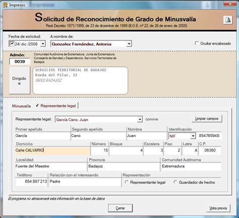 Software Para Servicios Sociales Solicitud De Reconocimiento Del