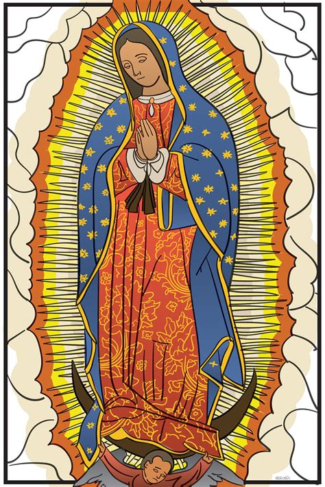 Our Lady Of Guadalupe Printable Coloring Page Activity Sheet Instant