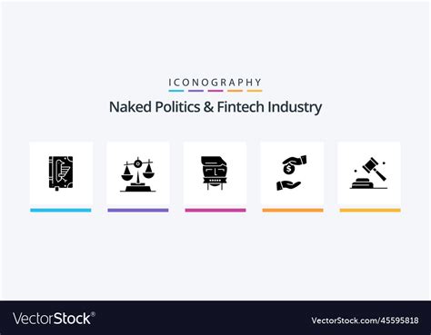 Naked Politics And Fintech Industry Glyph 5 Icon Vector Image