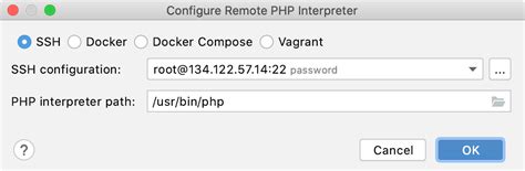 configure remote php interpreters phpstorm documentation
