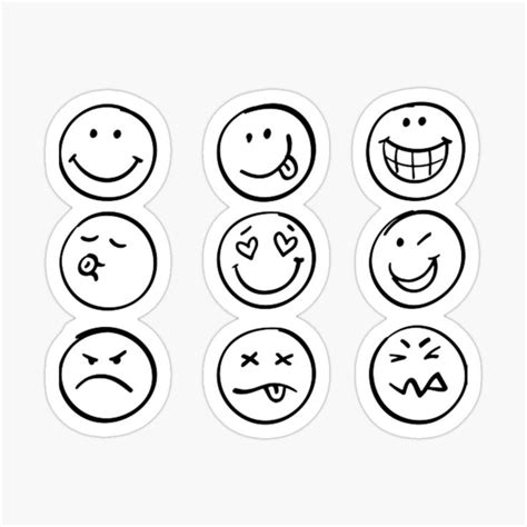 Yellow Smiley Faces Stickers Sticker For Sale By ZSalame Emoji Set