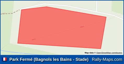 Park Fermé Bagnols les Bains Stade stage map Rallye Régional de