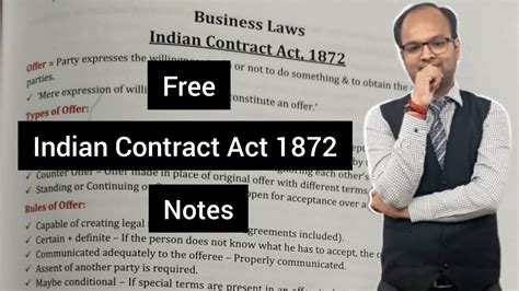 Indian Contract Act 1872 Notes By Chandan Poddar CA Foundation Business
