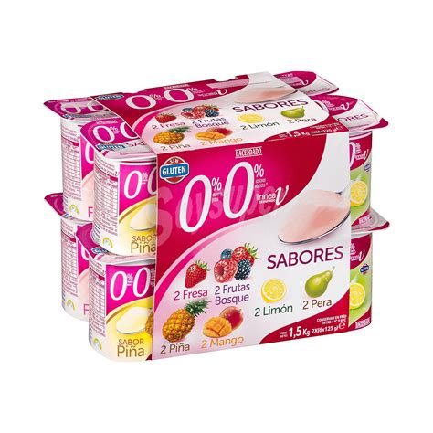 Hacendado Yogur Desnatado Sabores 2 F Bosque 2 Fresa 2 Limon 2 Pera
