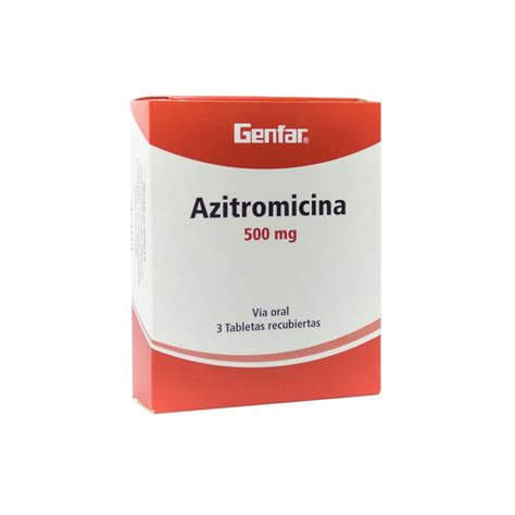 AZITROMICINA 500mg CAJA X 3 TABLETAS RECUBIERTAS GENFAR Casa Y