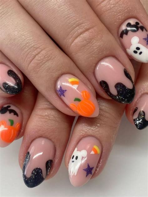 Ghost Nails 45 Spooky Cute Designs And Ideas In 2023 Mickey Nails