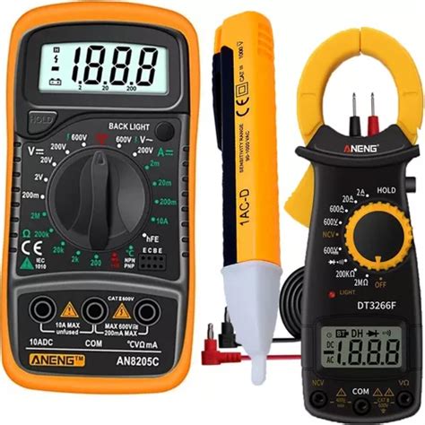Kit Multímetro Digital Profissional Alicate Amperímetro