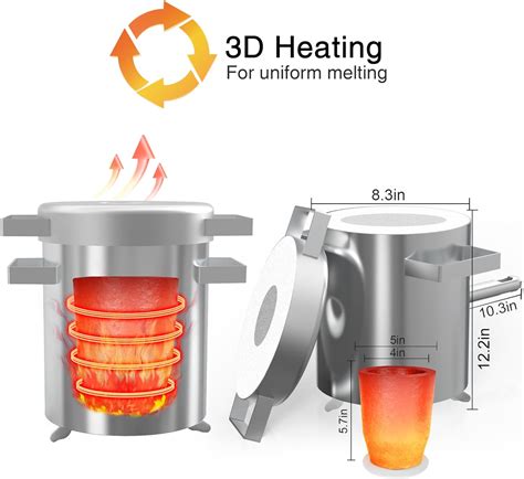 GONGYI Kit de horno de fusión de propano crisol de grafito de 6 kg 13