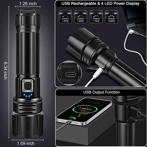 Linternas Recargables De Alta Luminosidad Xhp Linterna T Ctica S Per