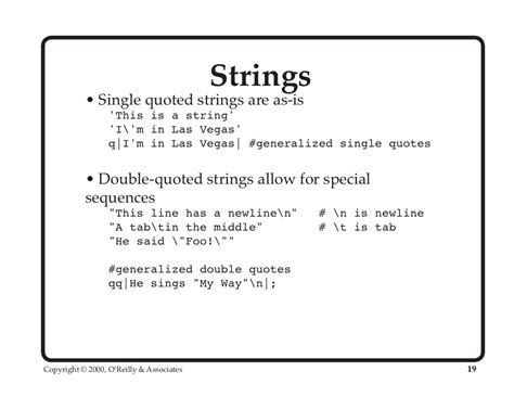strings single quoted strings