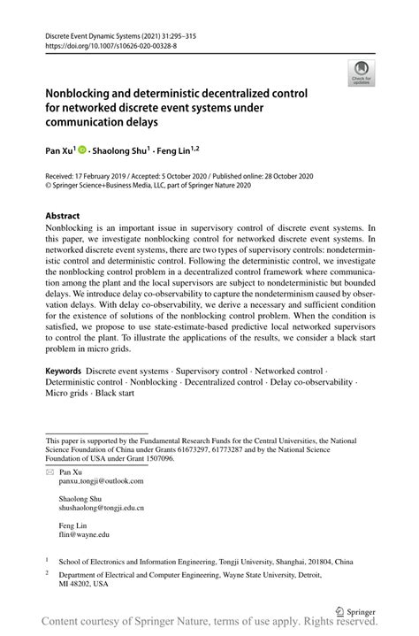 nonblocking and deterministic decentralized control for networked discrete event systems under