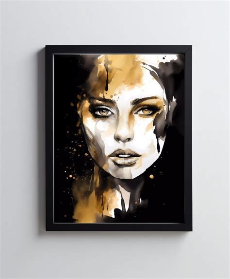Portret kobiety Czerń i Złoto 40x50 cm Bez ramy Harmony Posters