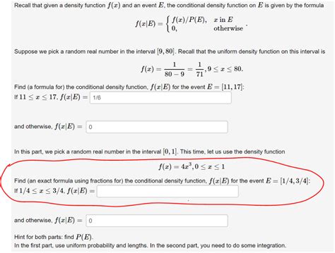 solved recall that given a density function f x and an