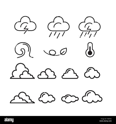 Weather Icons With White Background Vector Stock Vector Image Art Alamy