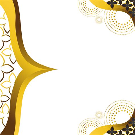Golden Floral Frame Ornament Png
