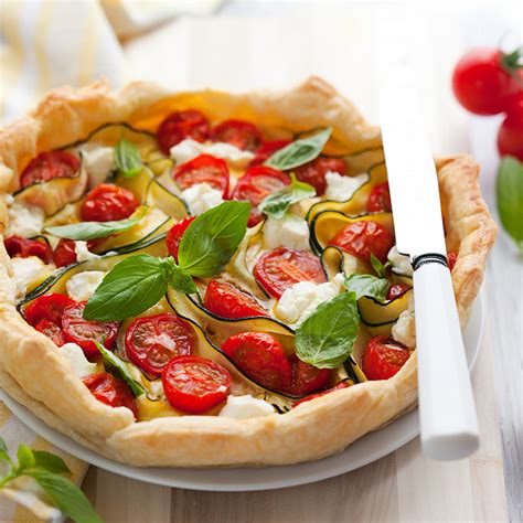 Recette Tarte à la tomate courgettes et mozzarella
