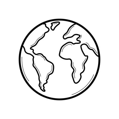 Earth Planet Doodle Icon Of Globe Hand Drawn Sketch Style Isolated