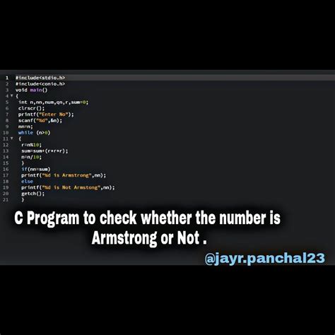 how to write armstrong number program in c