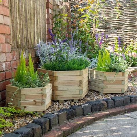 Forest York Hexagonal Planter Set Of 3 Elbec Garden Buildings