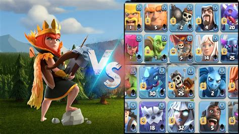 Archer Queen Lvl Vs All Troops Clash Of Clans Youtube